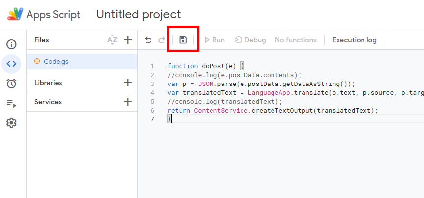 VRHandsFrame – Installation of the translation server (GAS) – Eureka Works
